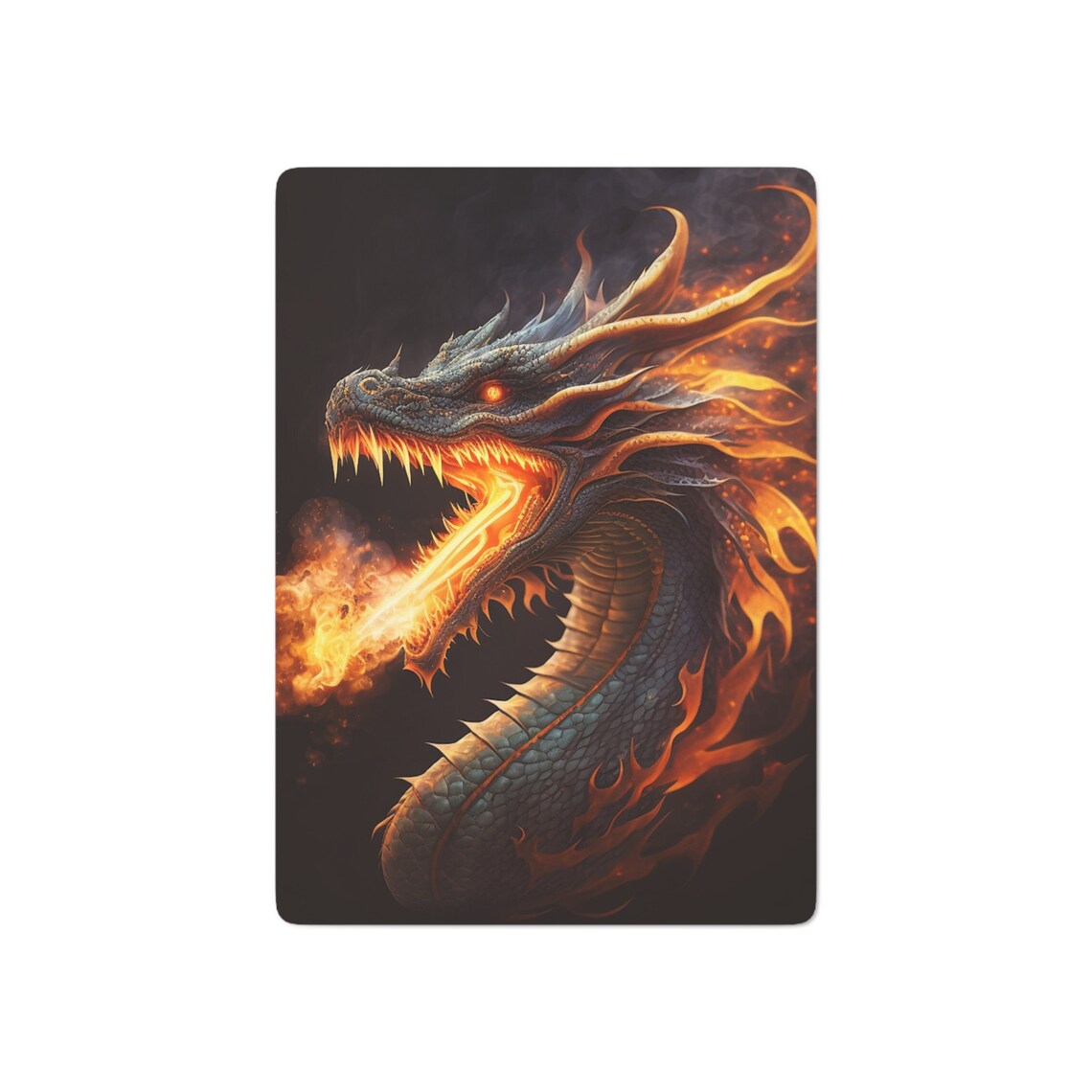 Fire Breathing Dragon Poker Cards - Lover of Dragons Card Deck ...