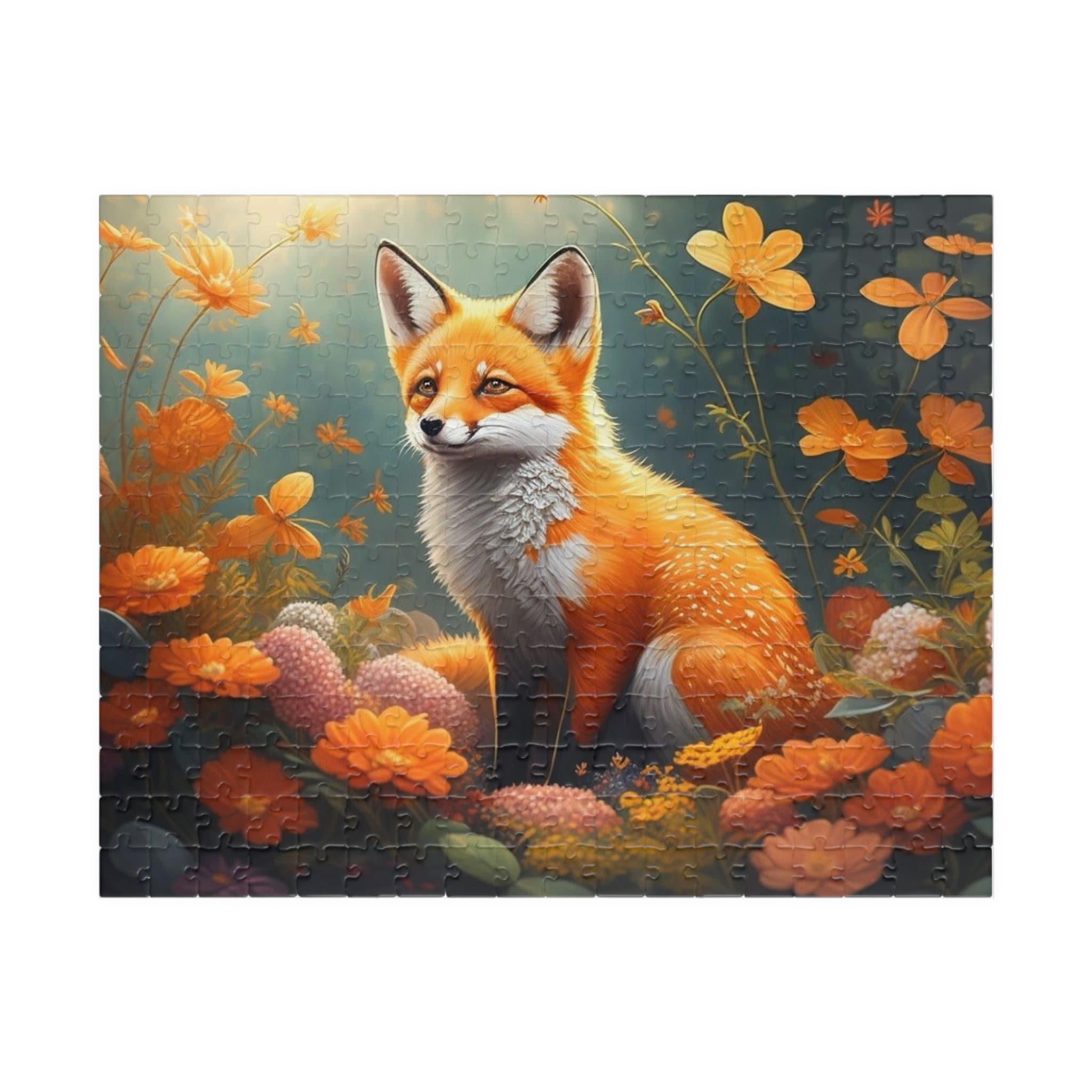 Young Fox Jigsaw Puzzle - Cute Foxes Forest Animal Lovers Gift - Orange ...