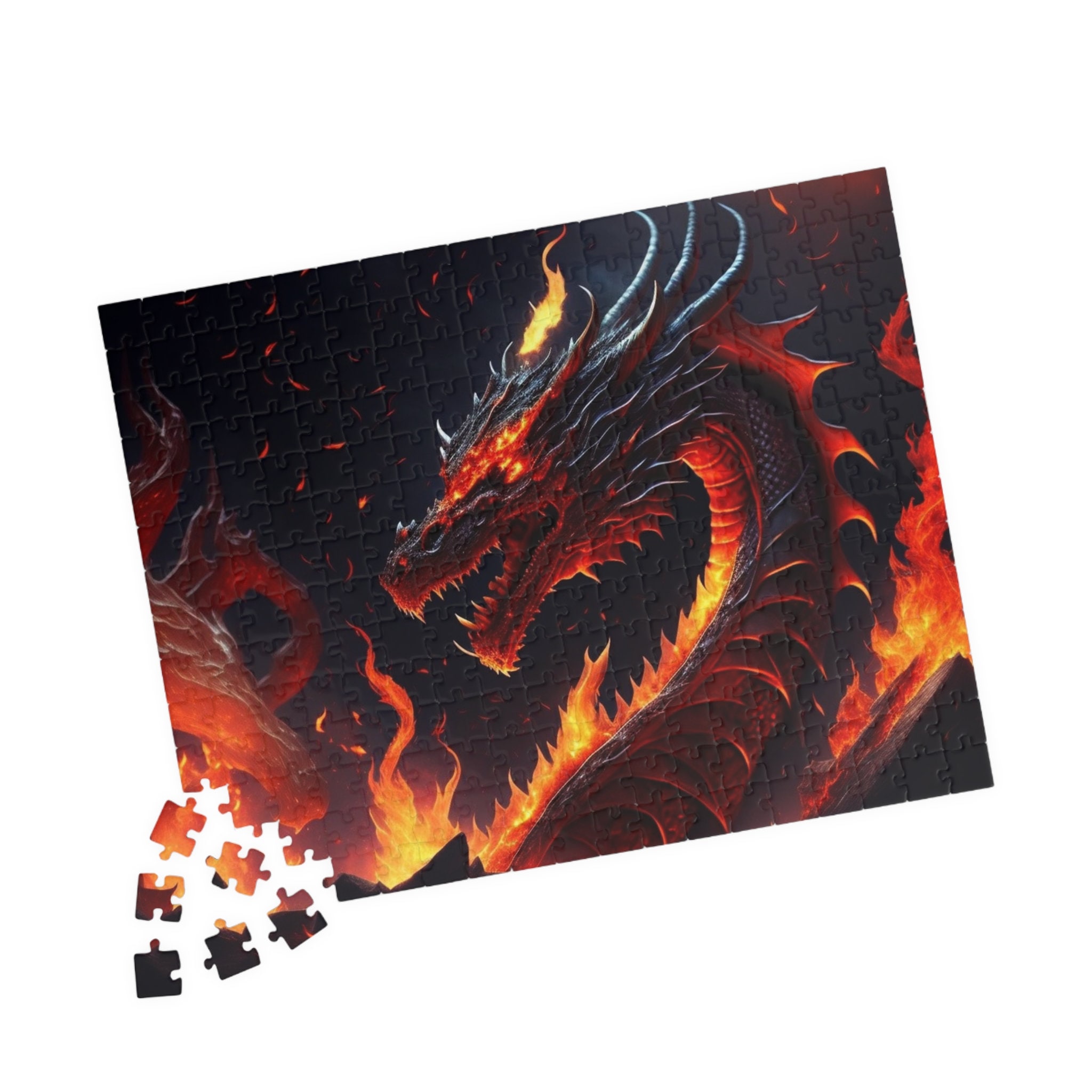 D&D Dragon Jigsaw Puzzle - Dungeons and Dragons Lovers Gift - Fire ...