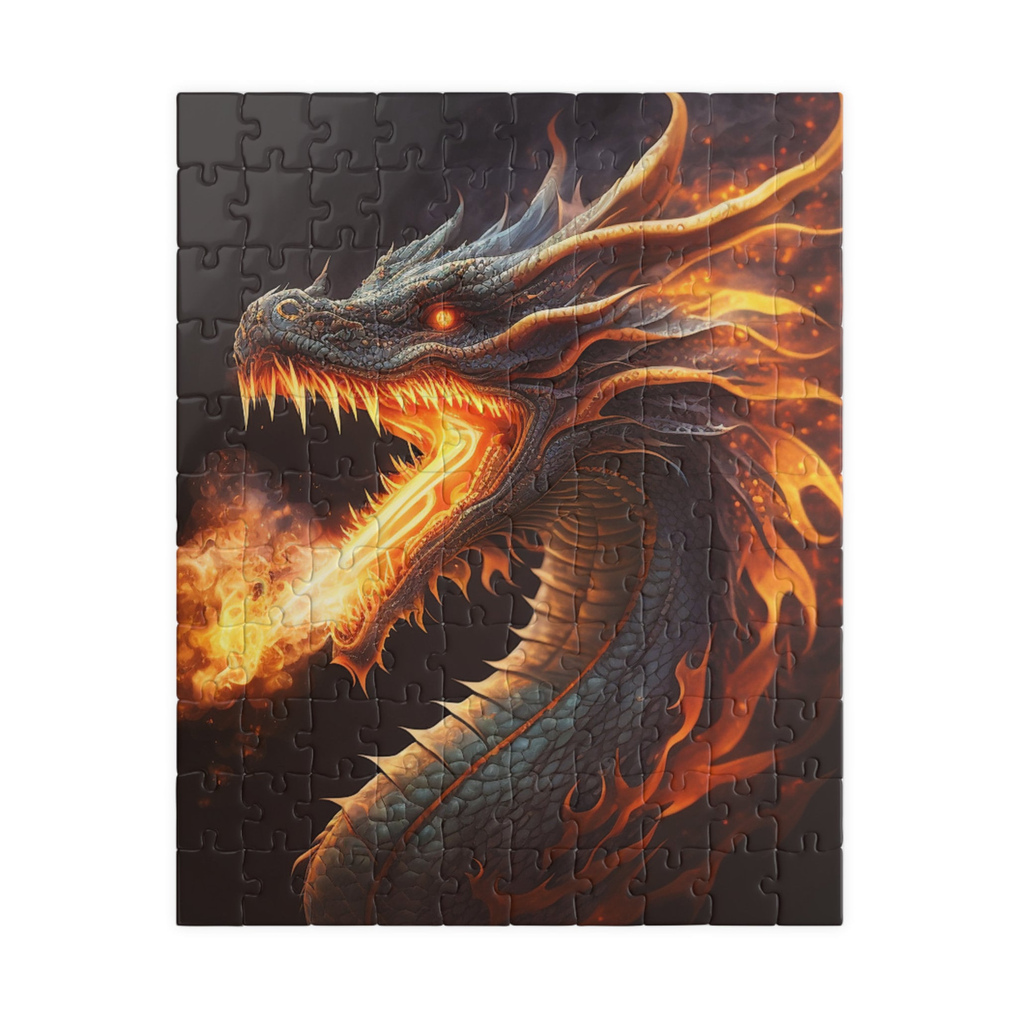 Fire Breathing Dragon Jigsaw Puzzle - Fantasy Dragons Lovers Gift ...
