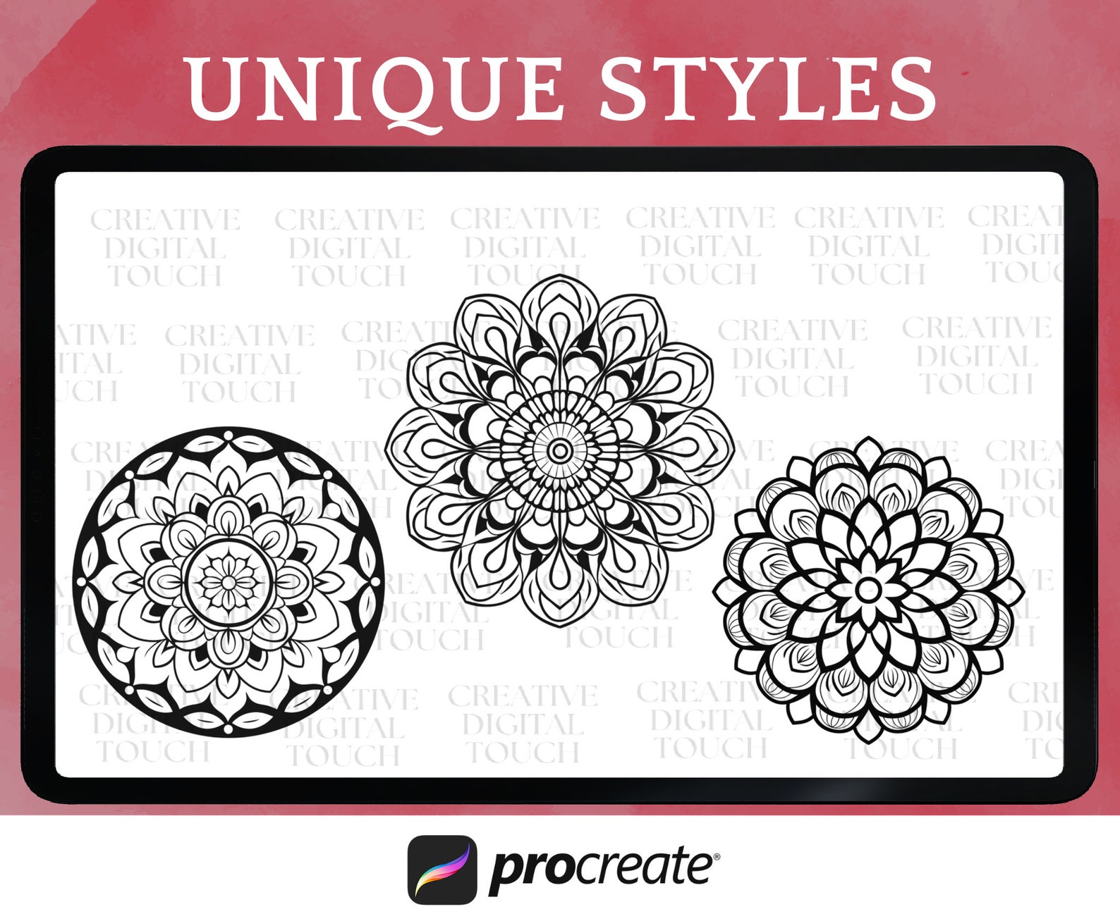 Mandalas Pack, 125 Mandala Designs for Procreate, Mandalas to Color ...