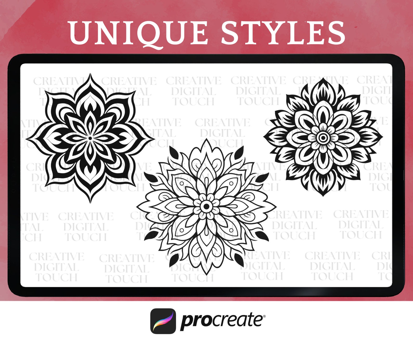 Mandalas Pack, 125 Mandala Designs for Procreate, Mandalas to Color ...