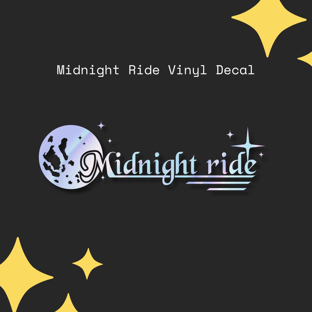 Midnight Ride Synthwave JDM Car Bike Motorcycle Vinyl Decal Holographic ...