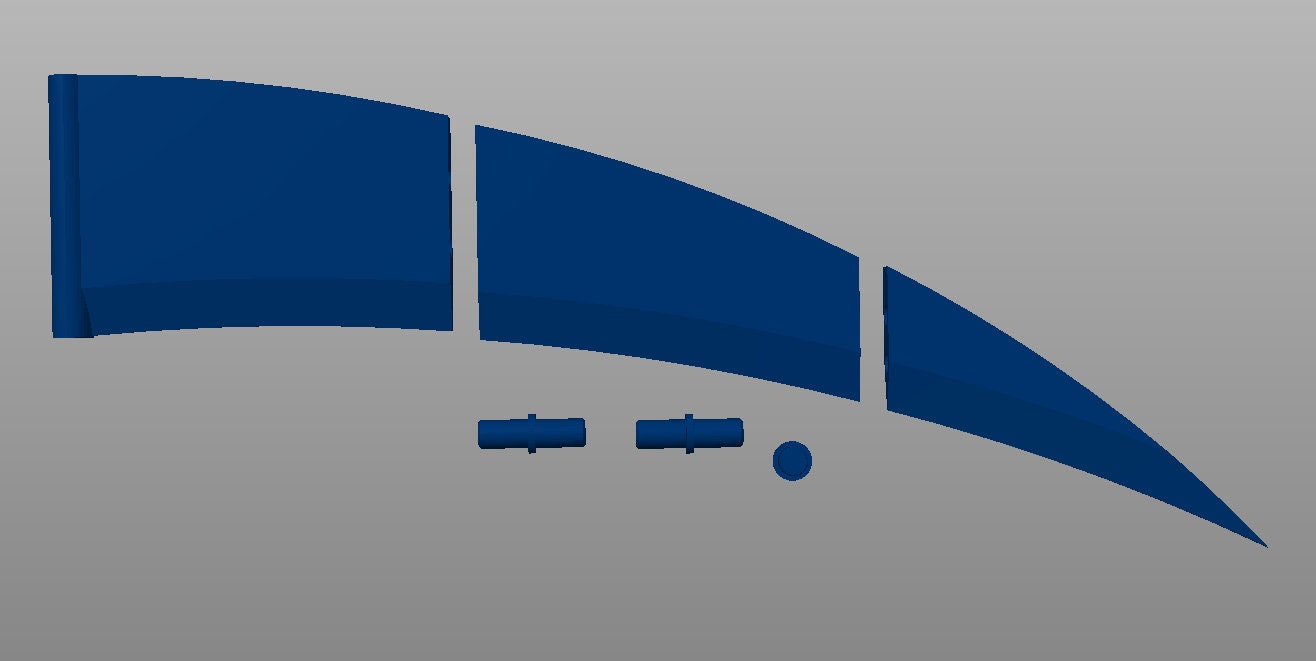 Power 3D Printed Scythe Blade Kit – Split Design for Easy Transport ...