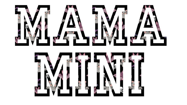 Mama and Mini Fonts With Halloween Outline Mama Mini Png Sublimation ...