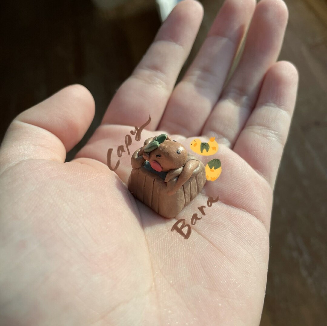 Capybara Artisan Polymer Clay Key Cap - Etsy