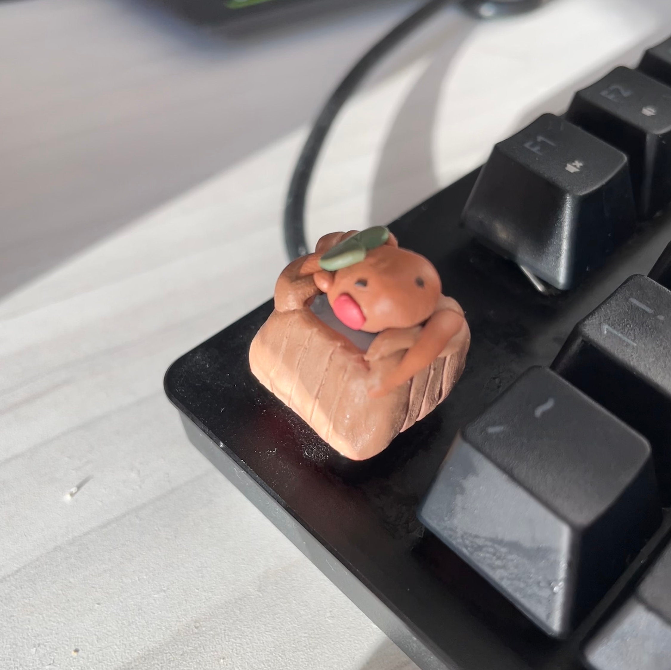 Capybara Artisan Polymer Clay Key Cap - Etsy