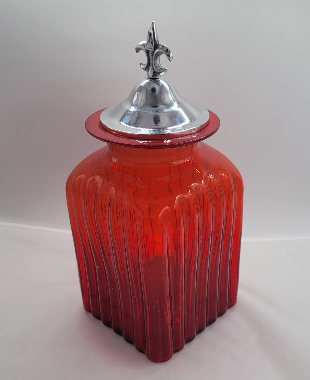 Big Red Blown Glass Spice Container - Etsy