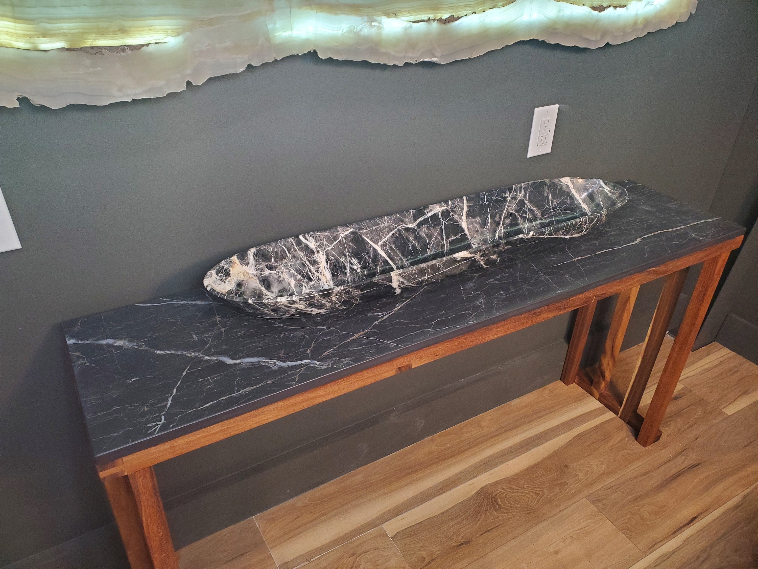 Black and White Marble Canoe Centerpiece - Etsy