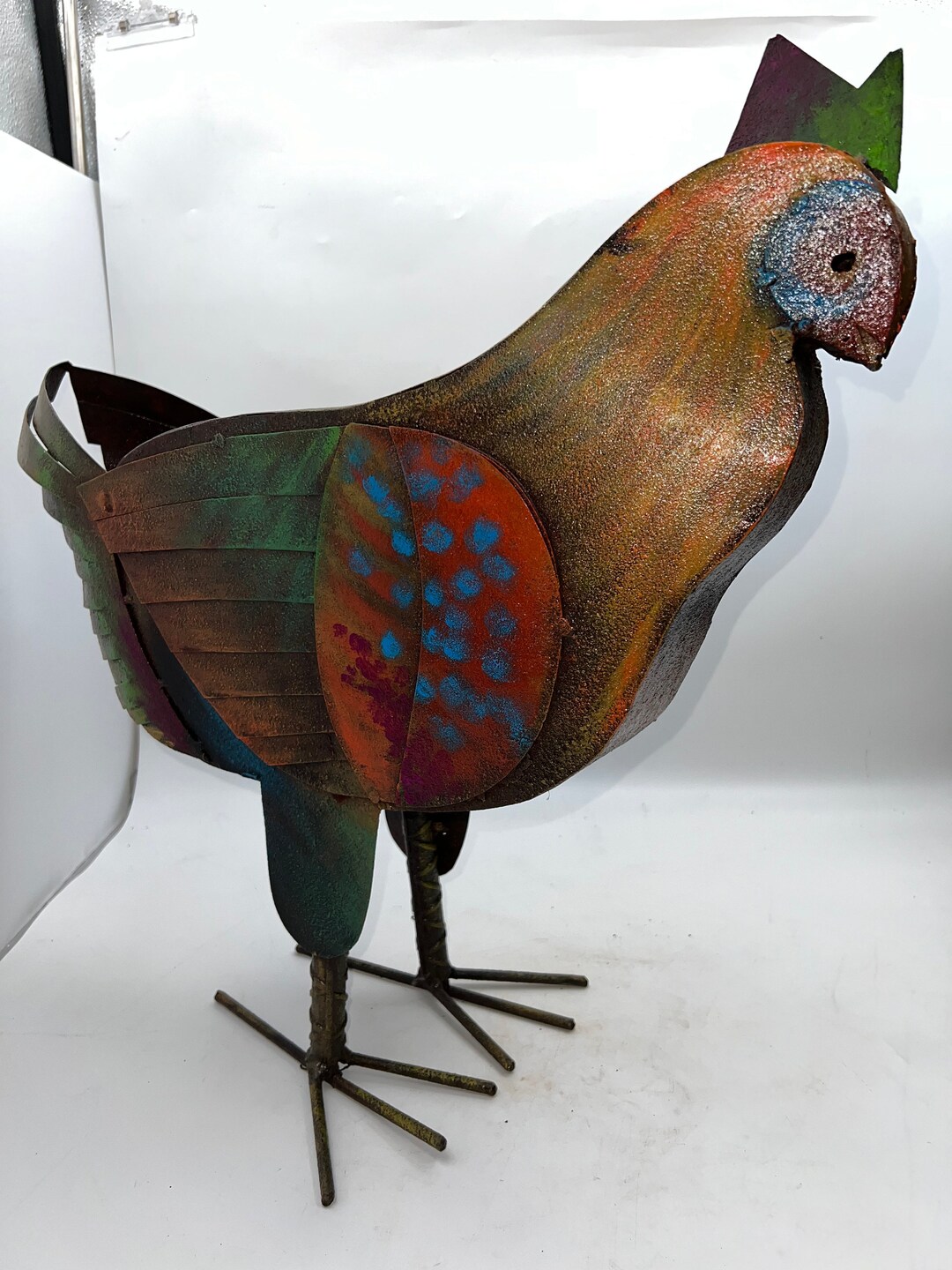 Large Bronze Chicken Figurine - Etsy