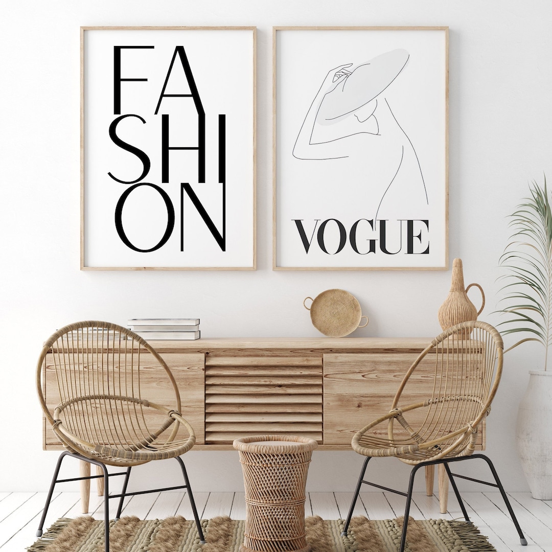 Fashion Poster, Set of 2, Printable Wall Art, Digital Designer Poster ...