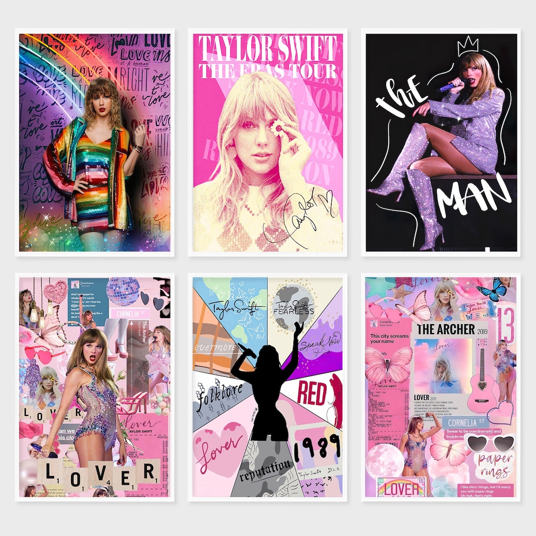 Taylor Swift Poster, Set of 6, Taylor Swift Eras Tour Poster, the Eras ...