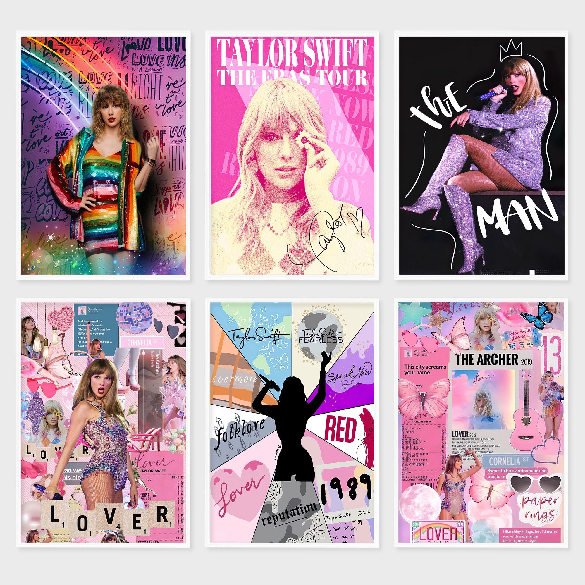 Taylor Swift Poster, Set of 6, Taylor Swift Eras Tour Poster, the Eras ...