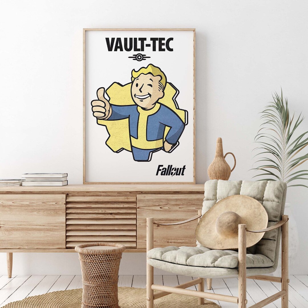 Minimally Designed Vault Boy Poster, Printable Game Poster, Fallout ...