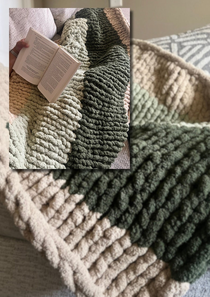 Custom Handmade Chunky Blankets Thick Yarn Multi-color Choose Your ...