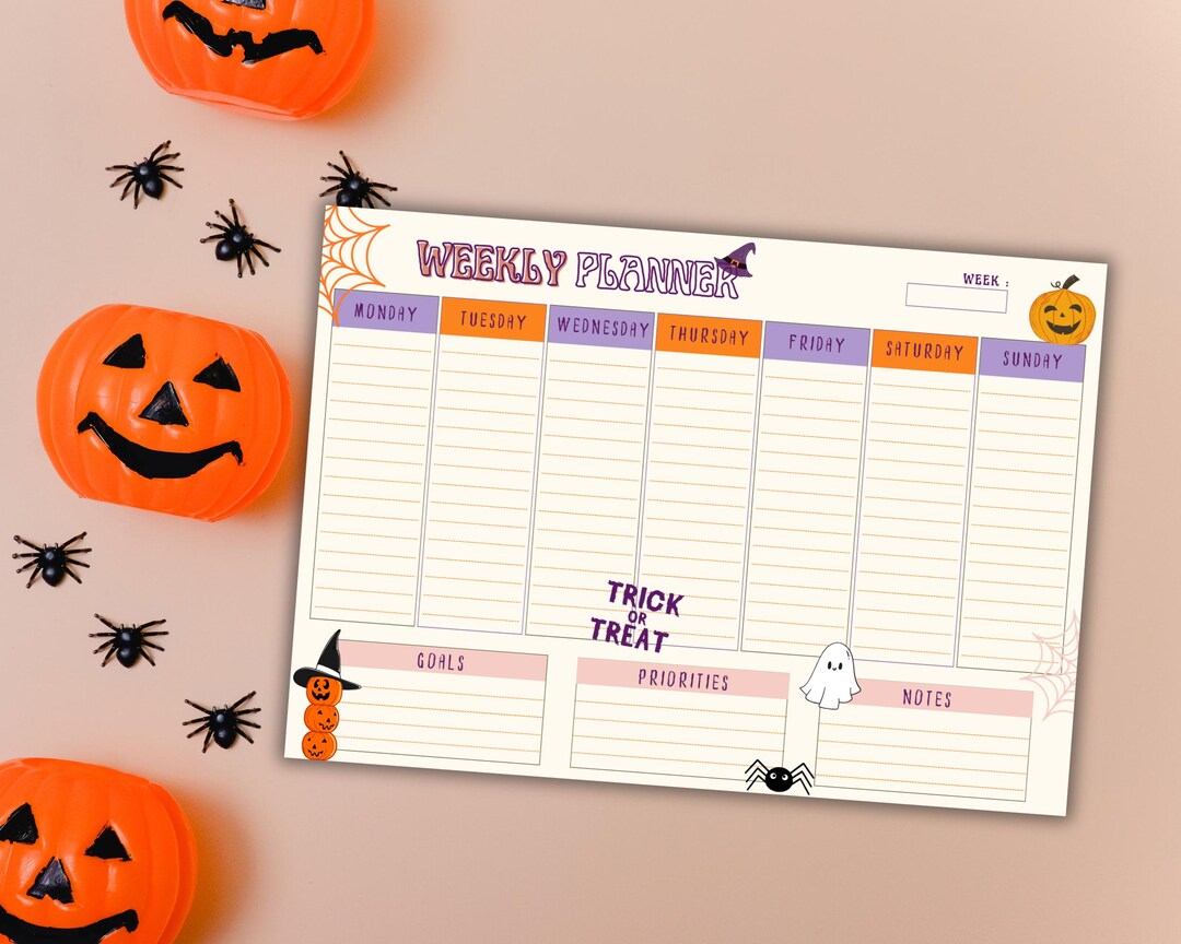 Spooky Halloween Planner – October Weekly Planner Printable – Student ...
