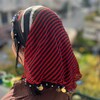 Anatolian / Kurdish, Floral Pattern Sequin Black Scarf, Handmade Scarf ...