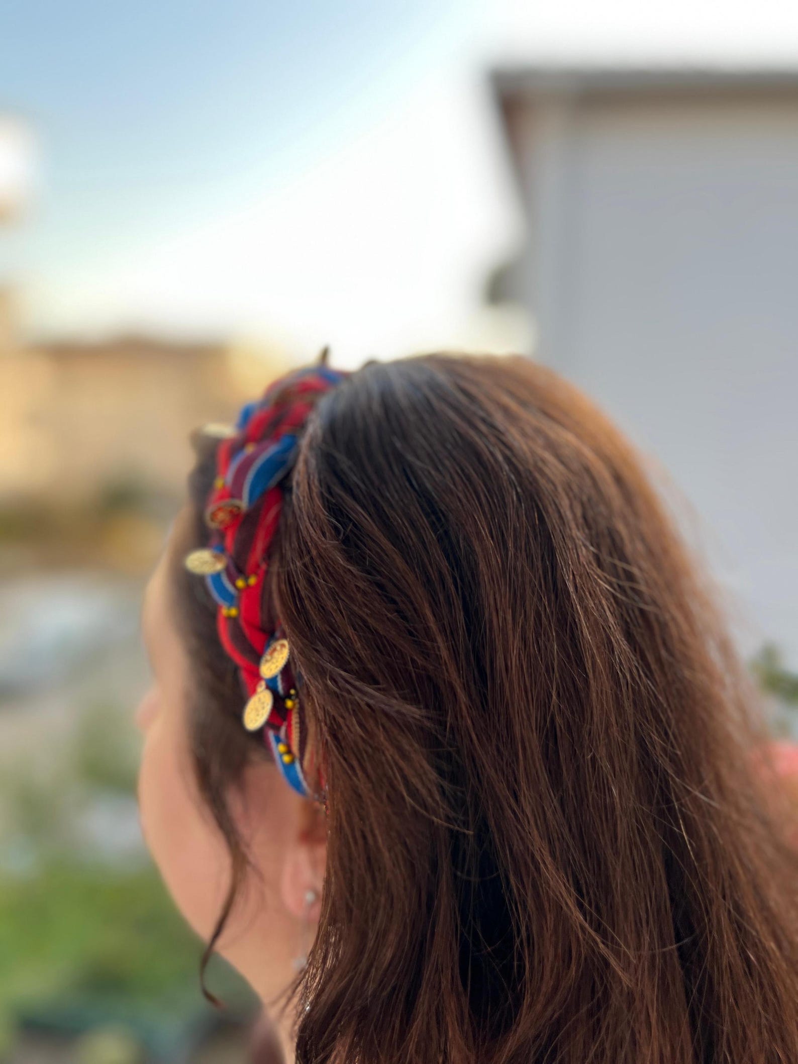 Red Blue Braided Turkish Hair Band 2 Style Options - Handmade With ...