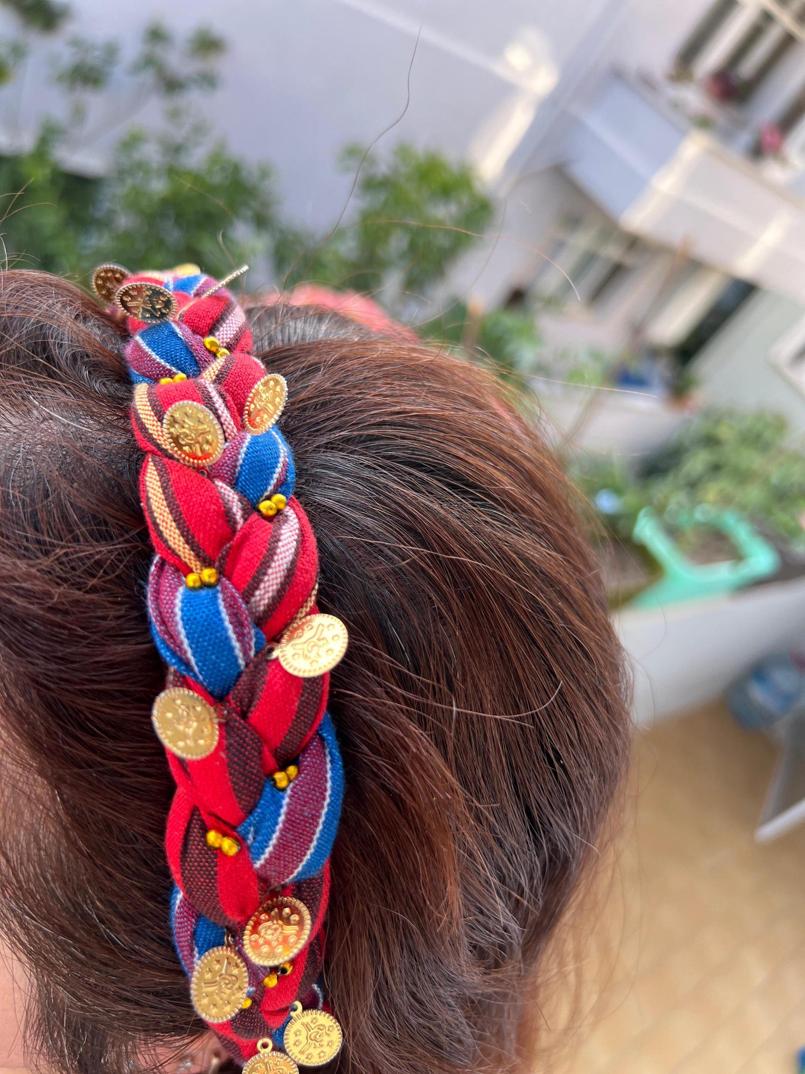 Red Blue Braided Turkish Hair Band 2 Style Options - Handmade With ...