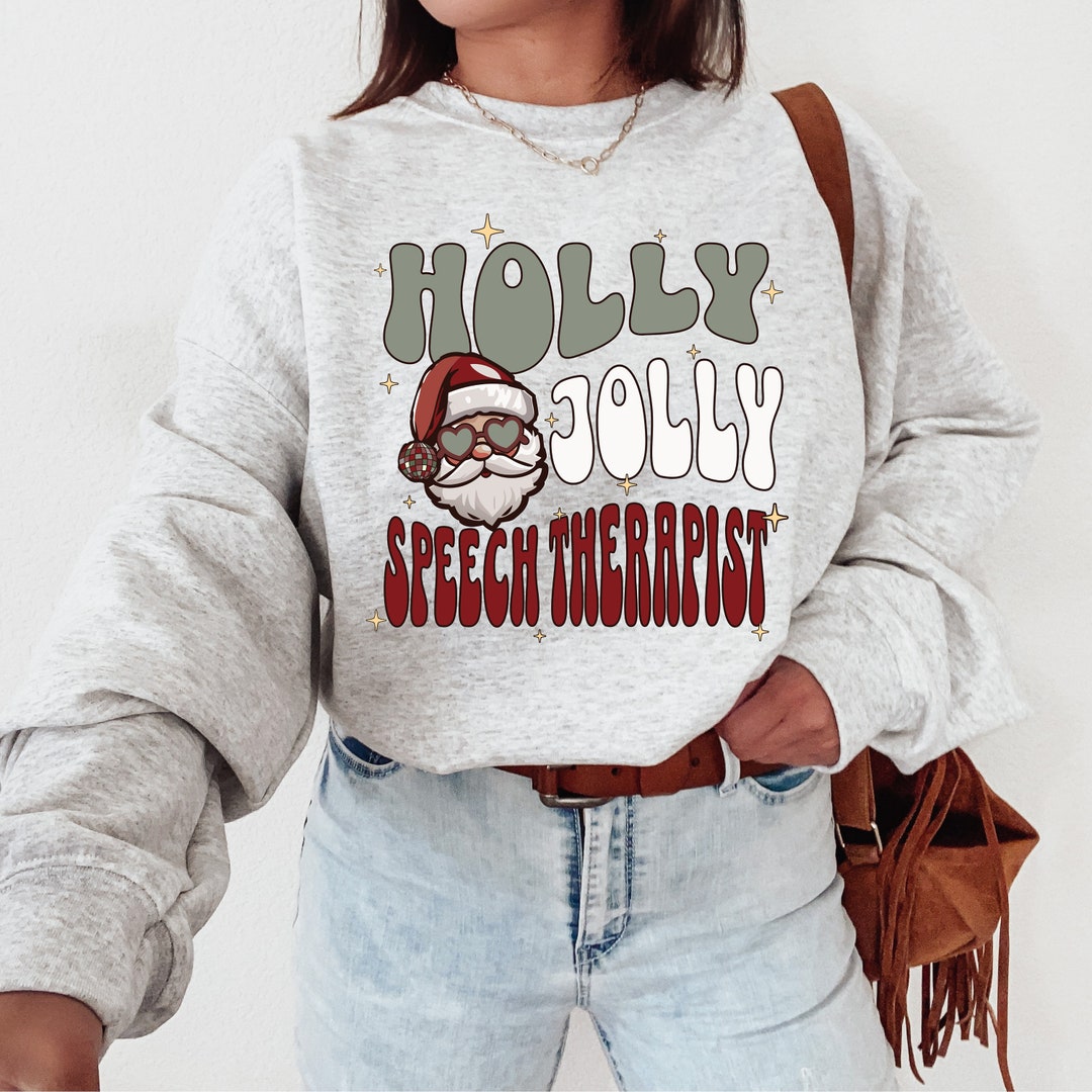 Holly Jolly SLP Png speech Therapist Christmas Png Retro - Etsy