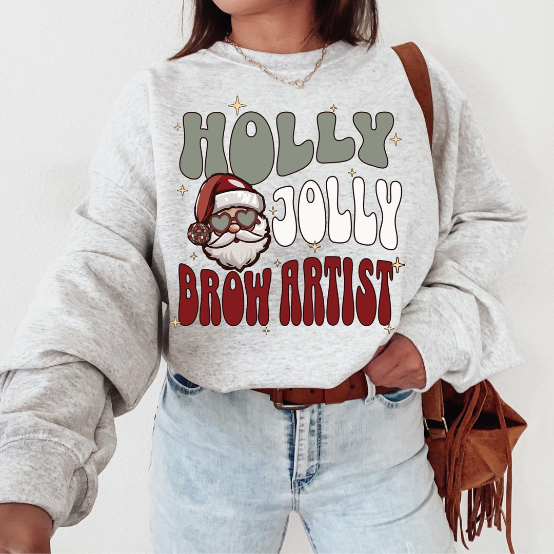 Christmas Brow Artist Png, Holidays Brow Artist Gift, Retro Groovy ...