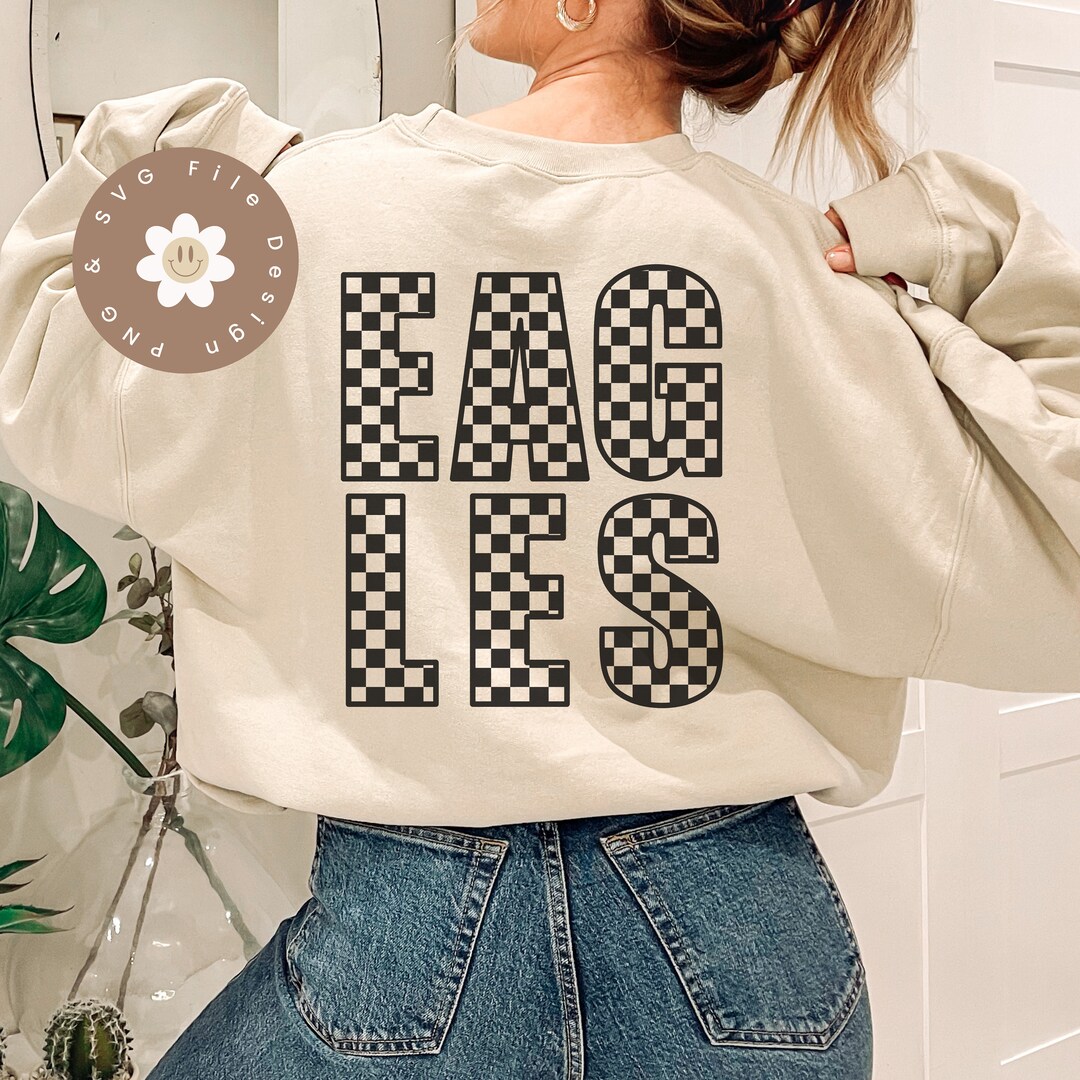 Checkered Eagles Svg Eagles Mascot Retro Eagle Football - Etsy