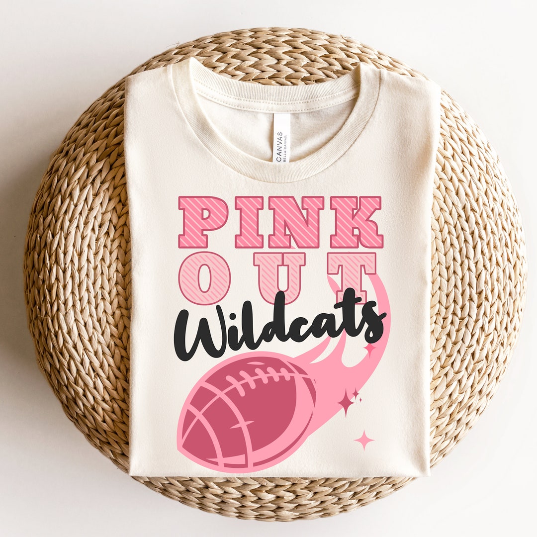 Pink Out Wildcats Football Png Breast Cancer Football Cut File Team ...
