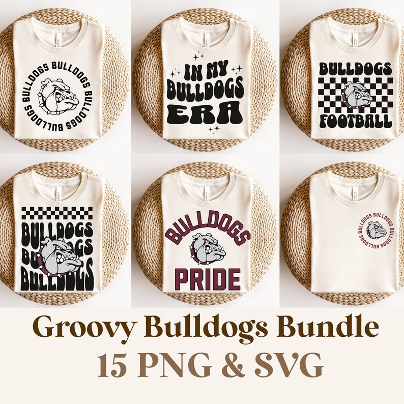 Groovy Bulldogs Png Svg Bundle, Bulldog Png, Bulldog Mascot, Mascot Png ...