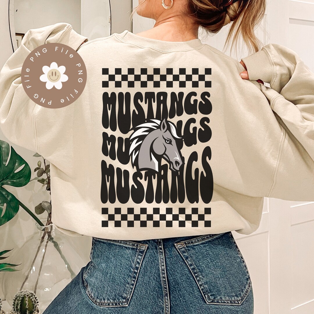 Retro Mustangs Png School Mascot Sublimation Mustang Pride Tee Mustangs ...