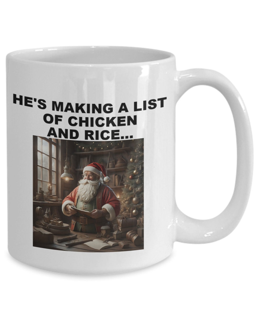 Ceramic Funny Misheard Christmas Carol Mugs- Santa Claus is Coming to ...