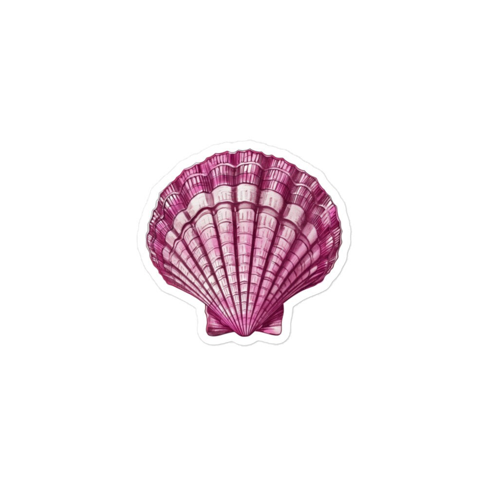Vintage Pink Scallop Shell Vinyl Sticker Retro Beach Decal for Water ...