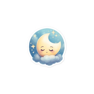 Cute Moon Stars and Clouds Vinyl Sticker - Etsy