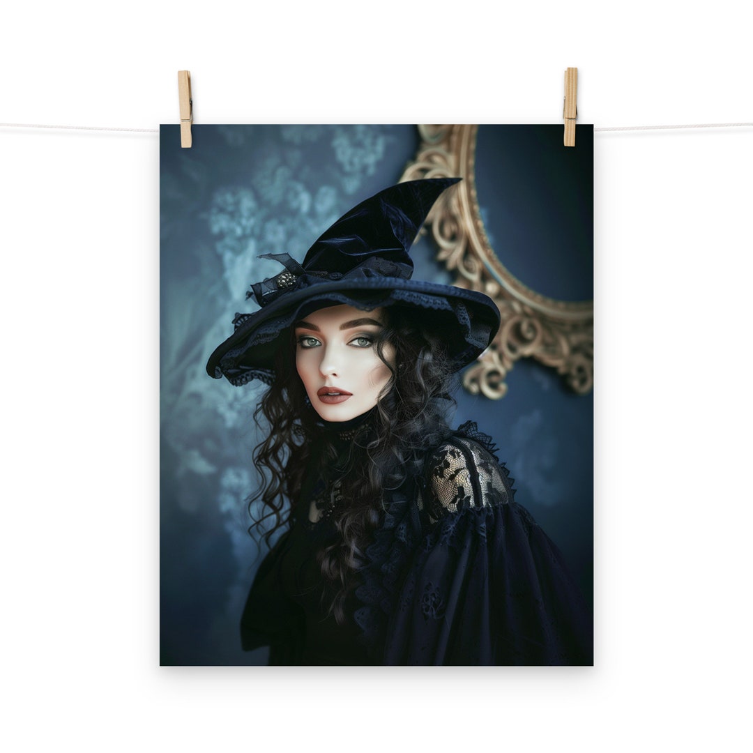 Beautiful Witch Portrait Poster - Whimsical Wall Art for Goth Home ...