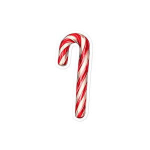 Vintage Candy Cane Sticker – Retro Christmas Holiday Vinyl Decal for ...