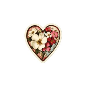 Vintage Floral Heart Vinyl Sticker - Romantic Love Decal for Laptops ...
