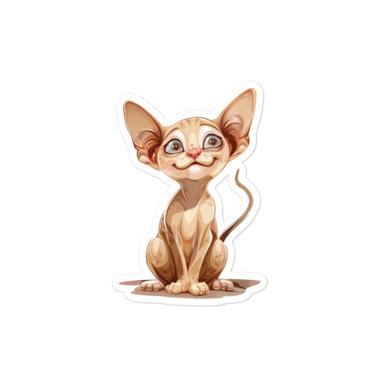 Hairless Spyhnx Cat Vinyl Sticker - Cute Kitten Decal for Laptops ...