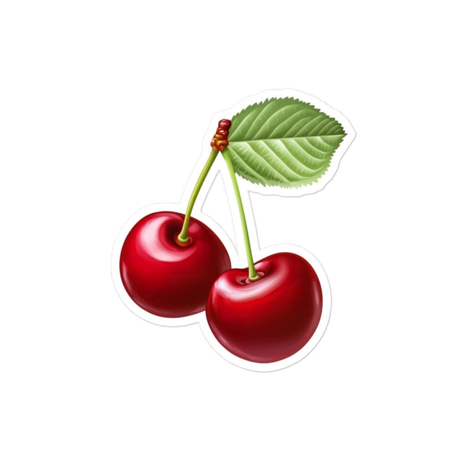 Cute Cherry Vinyl Sticker – Retro Fruit Decal for Laptops, Water ...