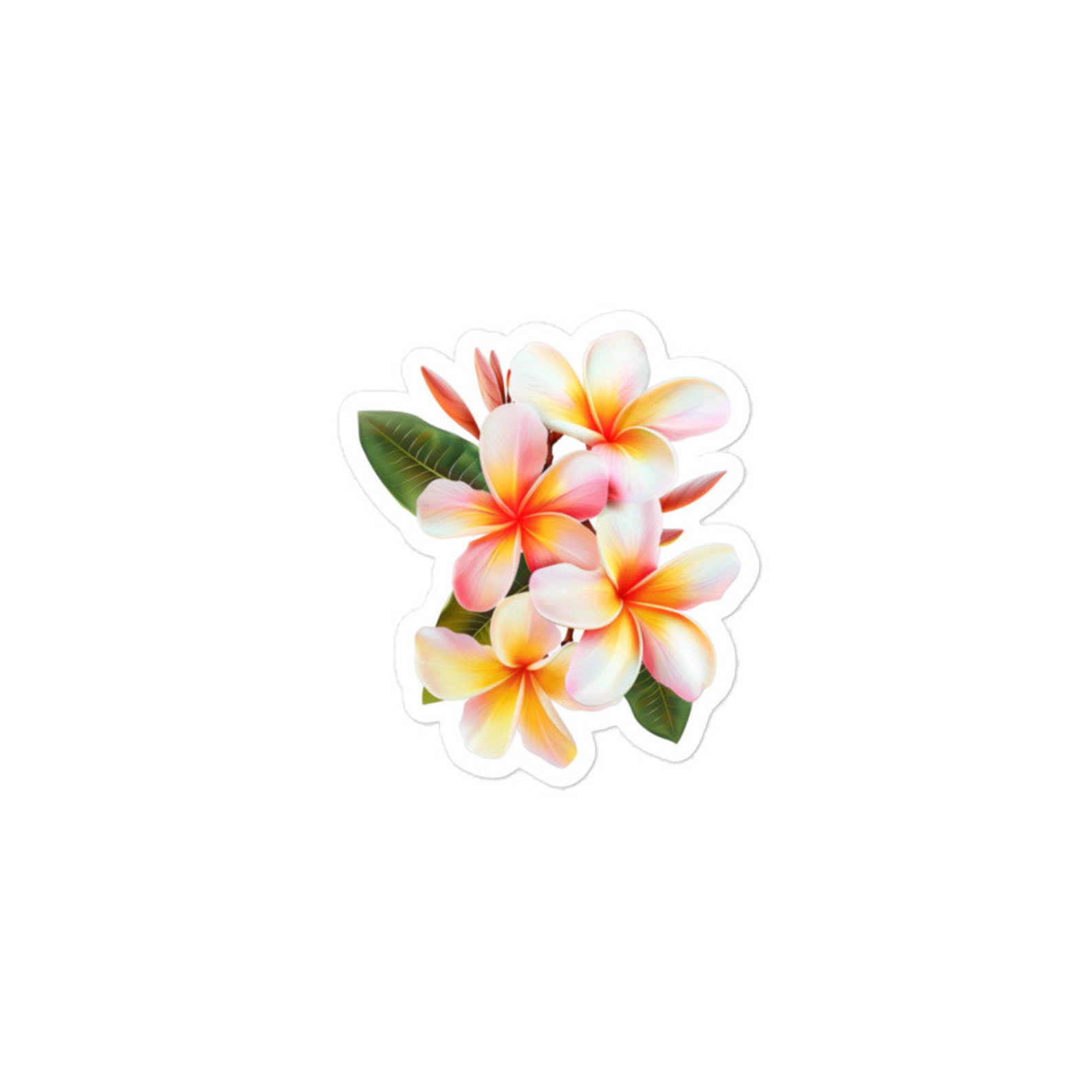 Tropical Plumeria Flower Sticker - Exotic Floral Decal, Perfect for ...
