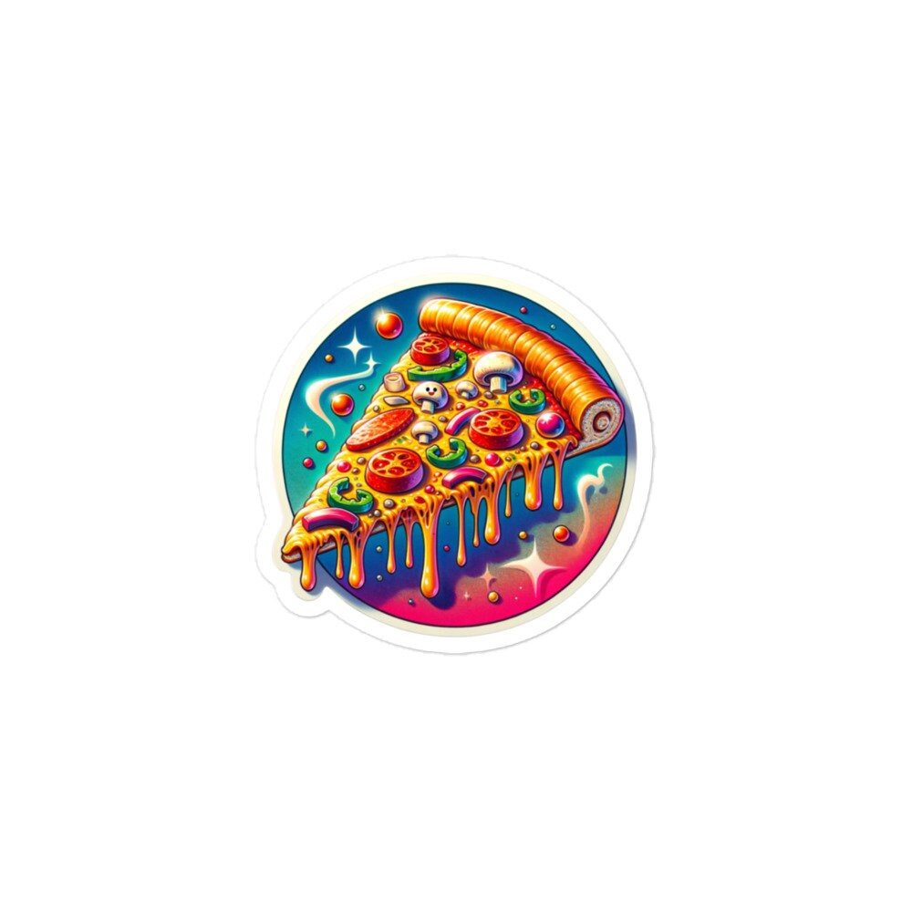 1980s Colorful Pizza Vinyl Sticker - Etsy
