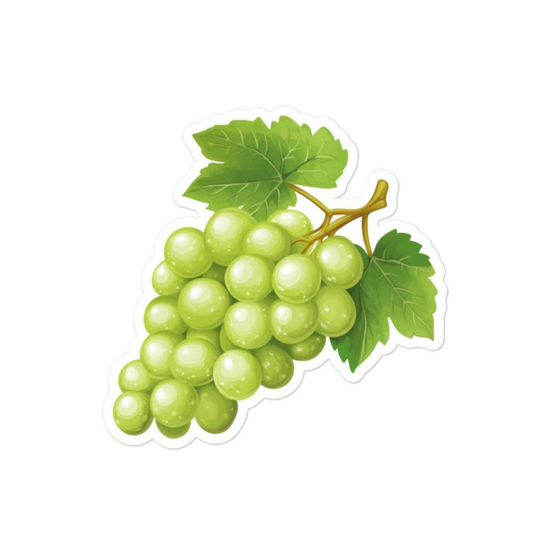 Green Grape Vinyl Sticker – Fruit Wine Decal for Laptops, Journals ...