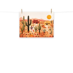 Desert Adventure Art Print Whimsical Desert Landscape Poster for ...