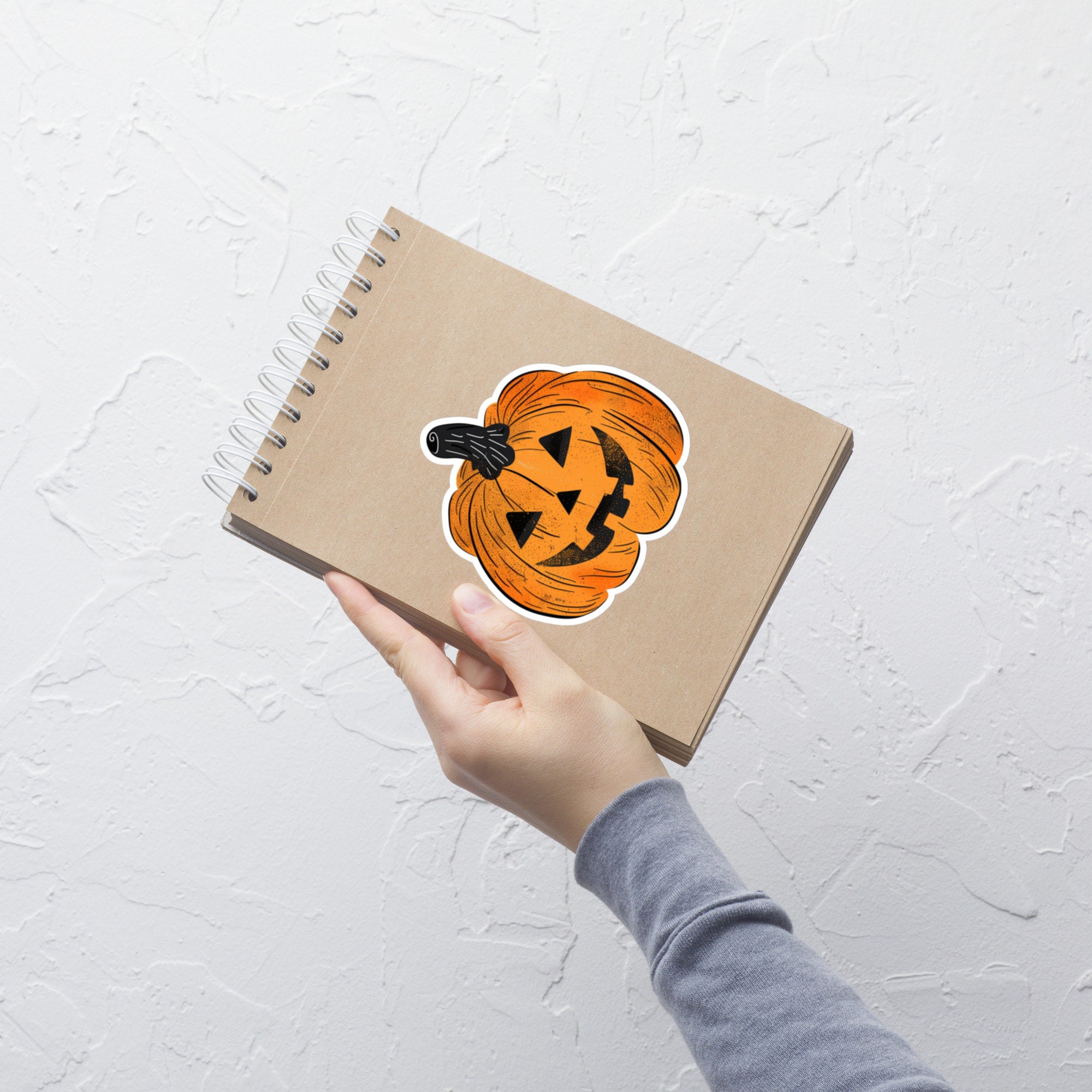 Halloween Jack-o-lantern Pumpkin Vinyl Sticker - Cute Spooky Season ...