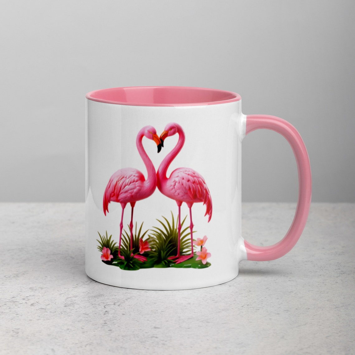 Pink Flamingos Tropical Coffee Mug - Kitsch Retro Cup for Fun Kitchen ...