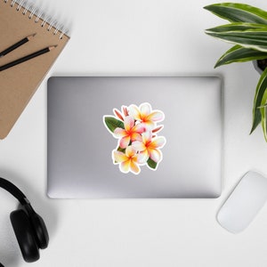 Tropical Plumeria Flower Sticker - Exotic Floral Decal, Perfect for ...
