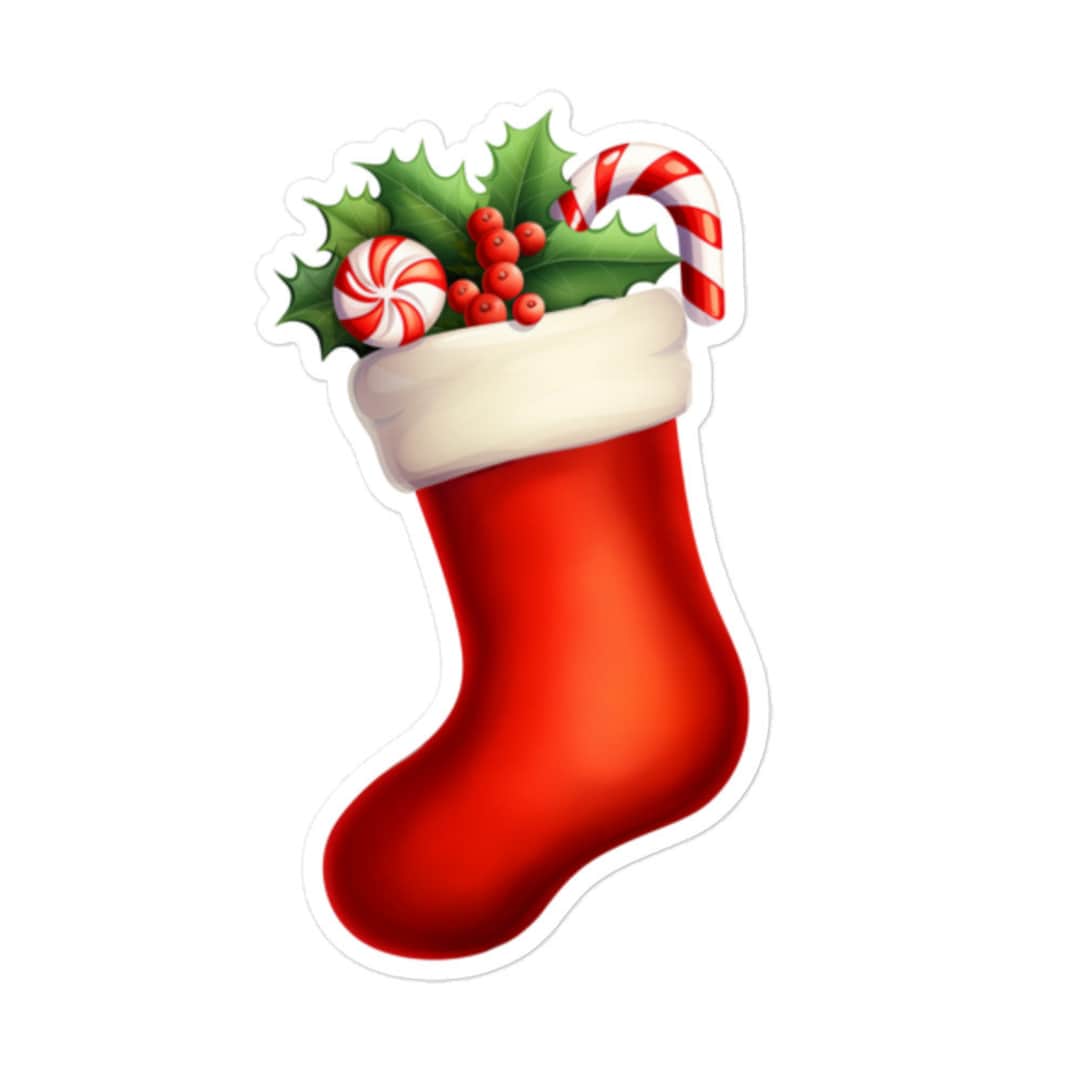 Cute Christmas Stocking Vinyl Sticker - Etsy