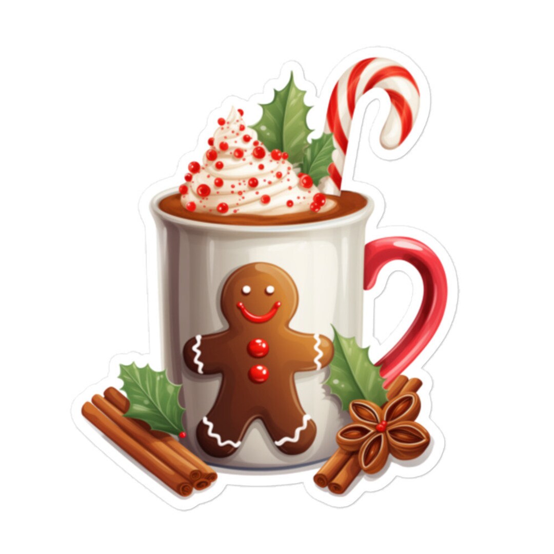 Christmas Hot Cocoa Chocolate Gingerbread Vinyl Sticker - Etsy
