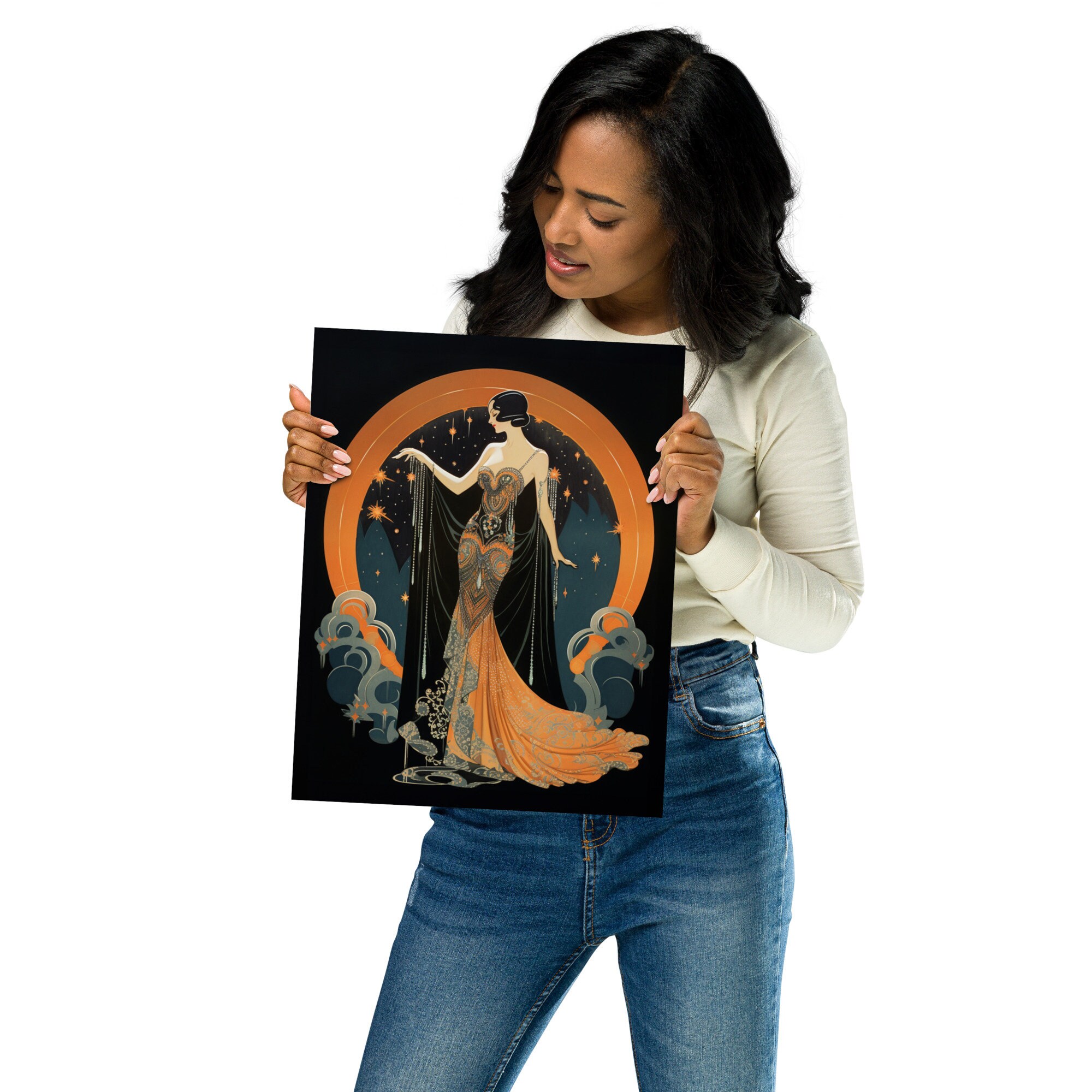 Blue and Orange Art Deco 1920s Flapper Poster - Etsy