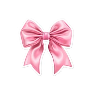 Pink Bow Vinyl Sticker - Bow Decal for Scrapbooks, Gifts, Laptops ...