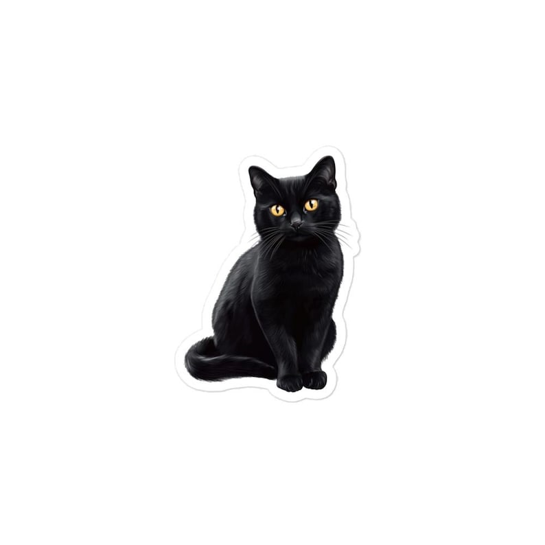Black Cat Vinyl Sticker – Feline Decal for Laptops, Water Bottles ...
