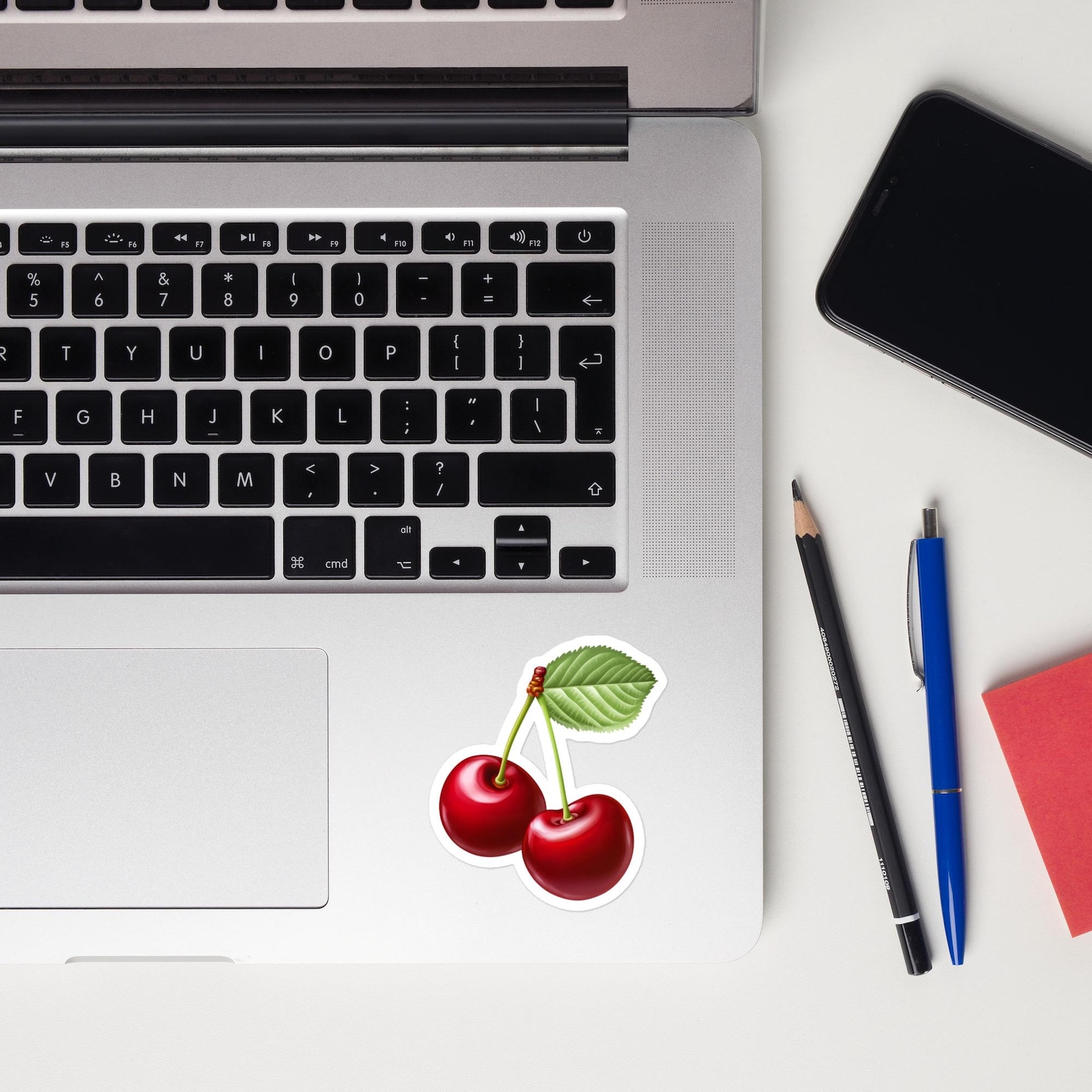 Cute Cherry Vinyl Sticker – Retro Fruit Decal for Laptops, Water ...